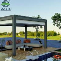 China Motorized Aluminum Louvered Pergola 300x300x250cm with Rain Wind Sensor Custom Colors for sale
