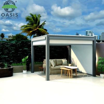 China Aluminum Bioclimatic Pergola 300x300x250cm Motorized Adjustable Louvers Waterproof Outdoor Roof System for sale