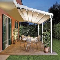 China Luxury Aluminum Retractable Roof Pergola 110V 220V Motorized Awning Weatherproof for Garden for sale