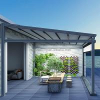 China Motorized Retractable Roof Pergola 110V 220V Aluminum Outdoor Sunshade Terrace Awning for sale
