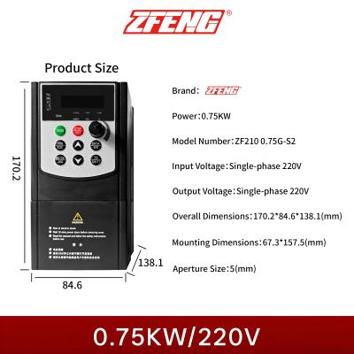 China ZF210 Series VFD Small Power Dedicated Frequency Converter For Textile Machinery Industry for sale