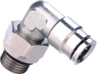 China Pneumaitc Metal Push In Fittings Nickel Plated Brass Male Stud Swivel Elbow for sale