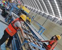 China PLC Controlled Wet Cast Machinery Veneer Artificial Stone Making Manufacture Line for sale