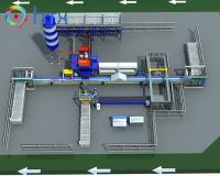 China Automatic PLC Control System Veneer Stone Production Line Concrete Retaining Block Filling Machine for sale