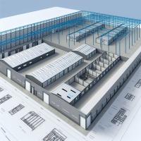 China Industrial Modular Steel Frame Construction Factories Offices Halls Workshops Warehouses for sale