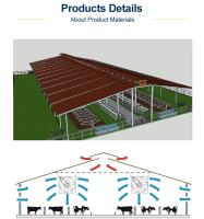 China Prefabricated Light Cow Shed Buildings Construction Q235B Q355B ASTM A36 for sale