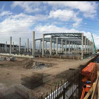 China Prefabricated Steel Prefab Buildings multi-span Warehouse Workshop in Chile for sale