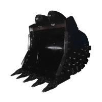 China EX220 EX200 Excavator Rock Bucket Heavy Duty Skid Steer Rock Grapple Fit Liebherr R317 for sale