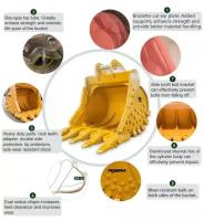 China 30T Mining Excavator Bucket HARDOX450 Rake Bucket For Excavator for sale
