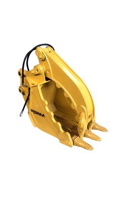 China Precision Control Excavator Grab Bucket Premium Alloy For Site Cleanup for sale