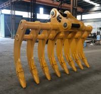 China Heavy Duty Steel Excavator Root Rake Excavator Rake Attachment For Root Removal for sale