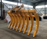 China Heavy Duty Steel Excavator Root Rake Excavator Rake Attachment For Root Removal for sale