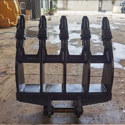 China Easy Attachment and Customizable Options for Caterpillar Excavator Root Rake for sale
