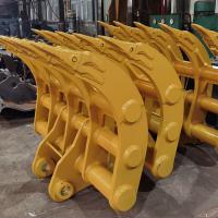 China 1200mm-2400mm Width Excavator Root Rake 6-12 Teeth For Root Clearing for sale