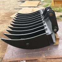 China 6-12 Teeth Excavator Felled Tree Rake 250 lbs Shipping Weight Versatile Design for sale