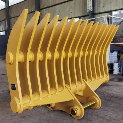 China Curved Teeth and Simple Installation Excavator Root Rake for Ground Shipping for sale