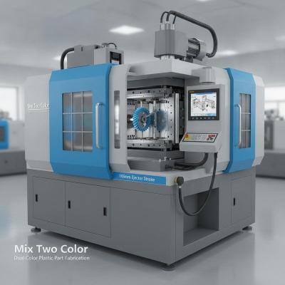 China Mix Two Color Two Color Injection Molding Machine with 165mm Ejector Stroke Ensuring Dual Color Plastic Part Fabrication for sale