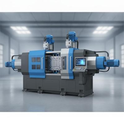 China Maximum Injection Pressure Up To 200 MPa Two Color Injection Molding Machine Horizontal Servo Motor Style Machine Dimensions Approx 3 6 Meters Length for sale