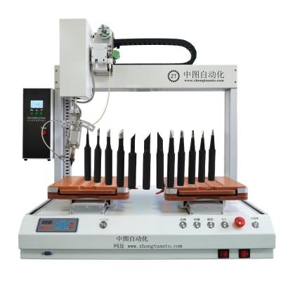 China 200-400℃ Temperature Control Single Head Double Stations Automatic Soldering Robet for sale