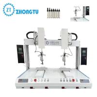 China 200°C-400°C Temperatur Control Double Heads Double Stations Fully Automatic Tin Soldering Machine for sale