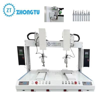 China Continuous Production Multi-axis control double-head double-platform Automatic Soldering Machine for sale