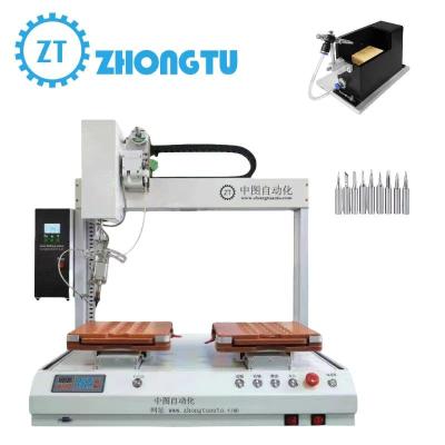 China Rotary-Function Single-Head Double-Platform Automatic Soldering Machine for sale