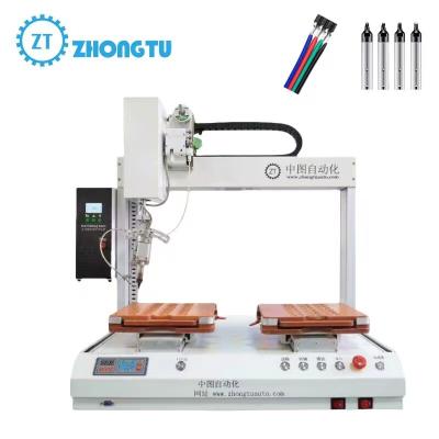China Useful One Head Dual Platform Soldering Robot for LED Wire PCB USB Cable for sale