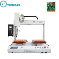China Hot Pressing Bar Single Platform Desktop Robot 4 Axis Pcb Automatic Soldering Machine with AC 220V 50Hz Power Supply for sale