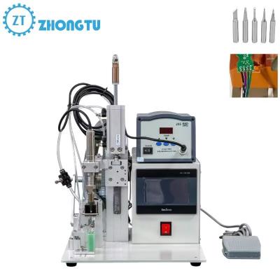 China Semi-automatic Electronic Components Wire Soldering Machine With Stripping Accuracy ±0.2cm And Temperature Range 200-450C for sale