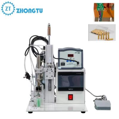 China Convenient Semi-automatic Soldering Welding Machine with Pneumatic Electronic Switch Sensor Plug and Preheating Power 800W for sale