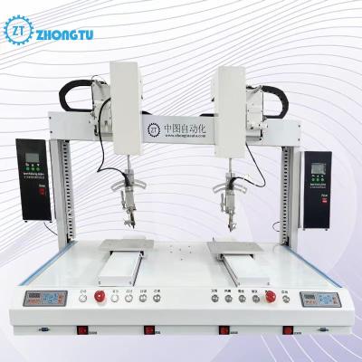 China Two Heads Automatic Soldering Equipment Rotation Axis Soldering Iron Machine for sale