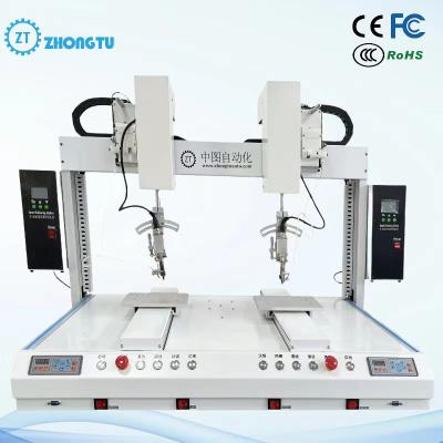 China Automatic PCB Soldering Machine 5 Axis Dual Heads Desktop Soldering Robot for sale
