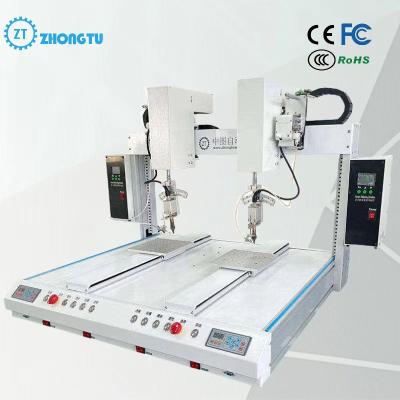China Automated Soldering Machine Double Station Circuit Board Table Double Head Manufacturers Rotary Soldering Machine Robot for sale