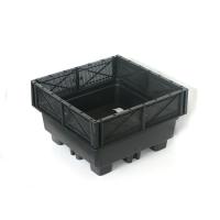 China HDPE Square Garden Planter 50x50cm Tissue Culture Plant Container with Drain Tray for Roof Greening for sale