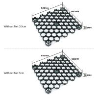 China 4 Quantity per Square Meter Strengthen Soil HDPE Plastic Grass Paver Interlock Lawn Grid for sale