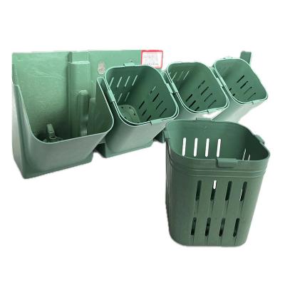China Vertical Stackable PP Plastic Flower Pot for Hydroponics Green Black BZ-5017 for sale