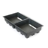 China Plastic Green Roof Rectangle Garden Tray 500x500mm 4 Unit Square Planter for Flower Pots for sale
