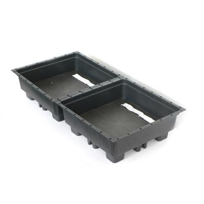 China Plastic Green Roof Rectangle Garden Tray 500x500mm 4 Unit Square Planter for Flower Pots for sale