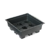 China Plastic Green Roof Rectangle Garden Tray 500x500mm 4 Unit Square Planter for Flower Pots for sale