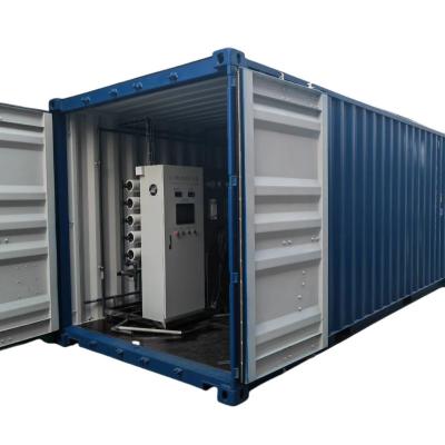 China 1000L Containerized Seawater Desalination System - 1 Ton/Hour Capacity, 5500W Power, 380-415V Operation for sale