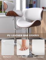 China 45 Pounds Adjustable Height Bar Chair with Backrest and Footrest PU Leather Upholstery for sale