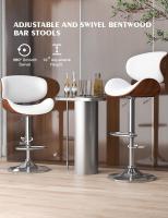 China 45 Pounds Adjustable Height Bar Chair with Backrest and Footrest PU Leather Upholstery for sale