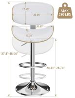 China Bar Room Restarant Furniture Adjustable Height Swivel Bar Stools with Back and Footrest for sale
