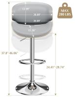 China Adjustable Height Swivel Bar Stools with Back and Footrest PU Leather Upholstered Seat for sale