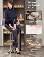 China Adjustable Height Swivel Bar Stools with Back and Footrest PU Leather Upholstered Seat for sale
