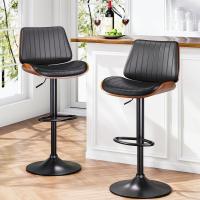 China Customized Color Bar Chair with Back and Footrest Adjustable Height Swivel Bar Stools for sale