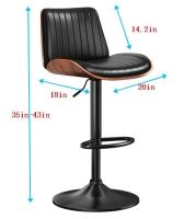 China Customized Color Bar Chair with Back and Footrest Adjustable Height Swivel Bar Stools for sale