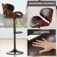 China Adjustable Height Swivel Bar Stool Upholstered in PU Leather for Commercial Furniture for sale