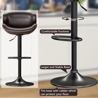China Adjustable Height Swivel Bar Stool Upholstered in PU Leather for Commercial Furniture for sale