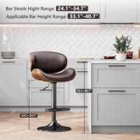 China Adjustable Height Swivel Bar Stool Upholstered in PU Leather for Commercial Furniture for sale
